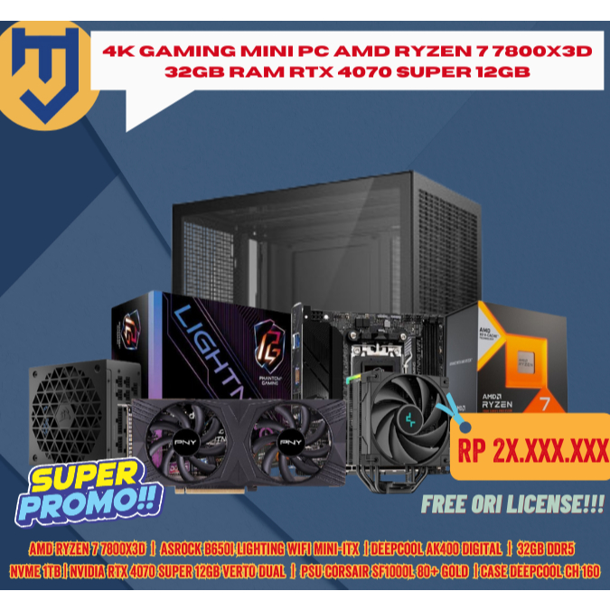 Jual 4K Gaming Mini PC AMD Ryzen 7 7800X3D 32GB RAM RTX 4070 Super 12GB ...