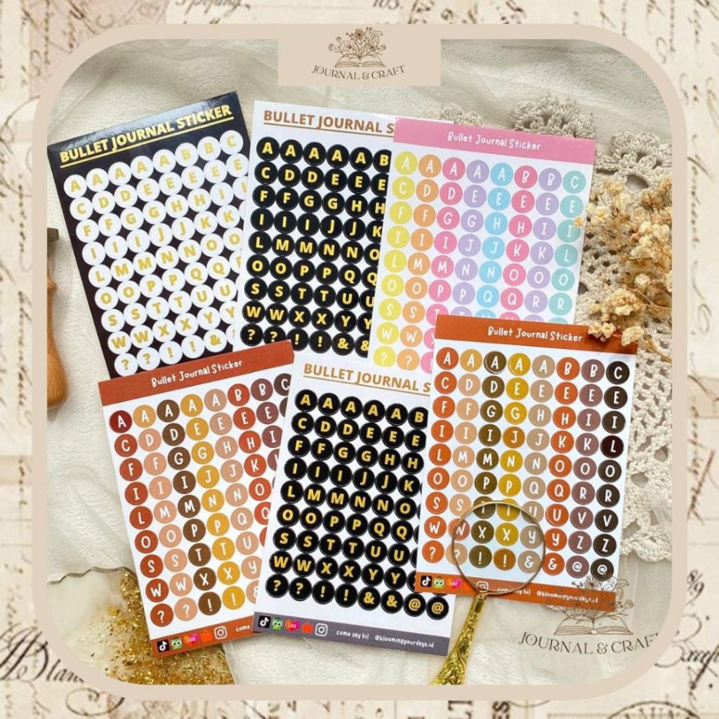 Jual JournalandCraft 1Pc CUTE ALPHABET Sticker Deco DIY Planner BUJO ...
