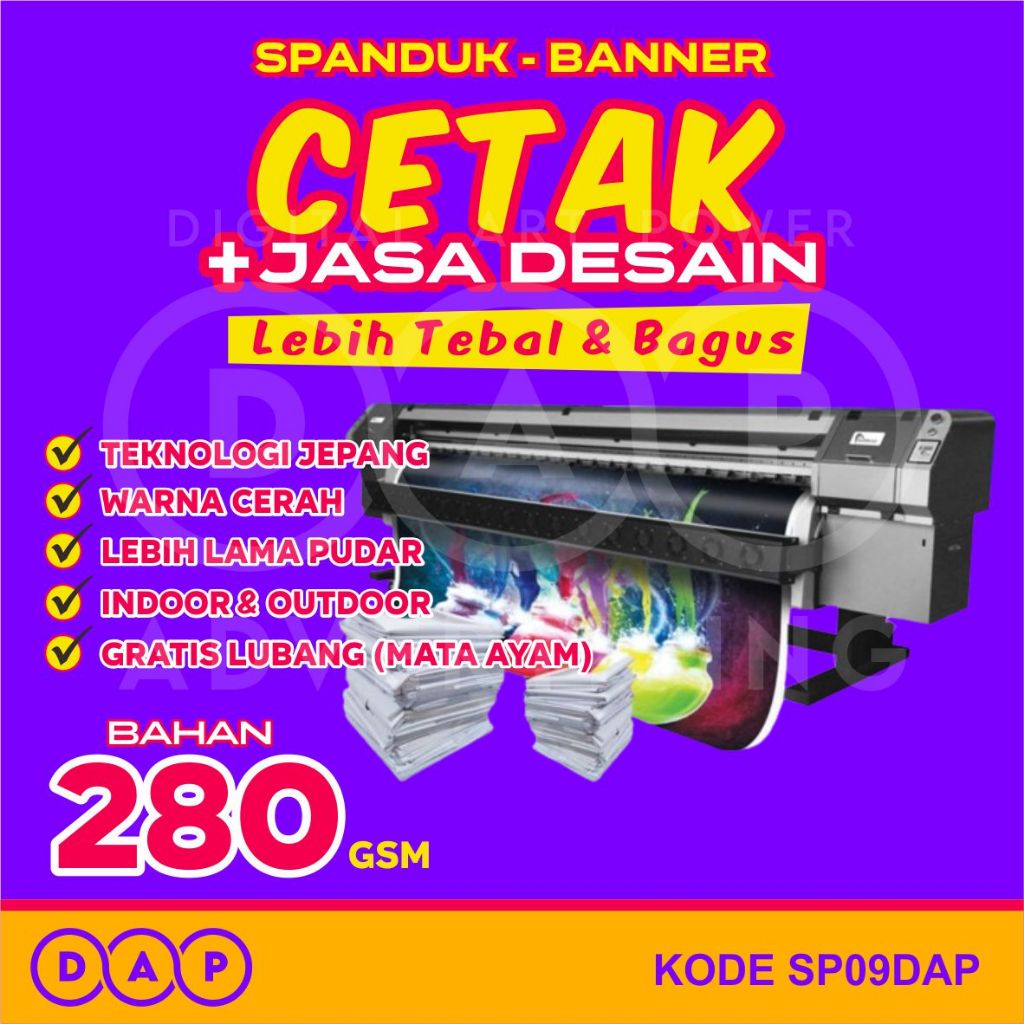 Jual SP09 - CETAK SPANDUK PLUS JASA DESAIN - FLEXI 280 Gsm - TERMURAH ...