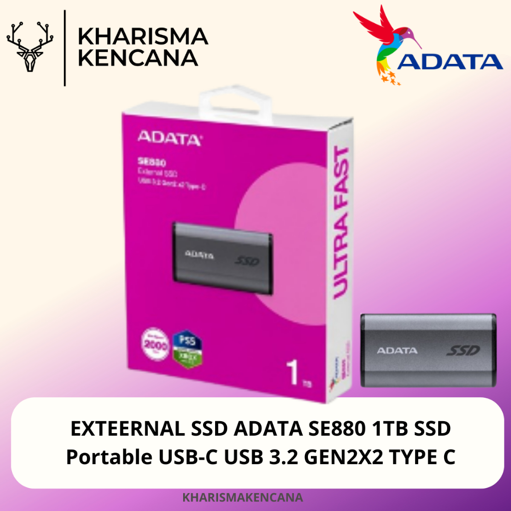 Jual EXTERNAL SSD ADATA SE880 1TB SSD Portable USB-C USB 3.2 GEN2X2 TYPE C | Shopee Indonesia
