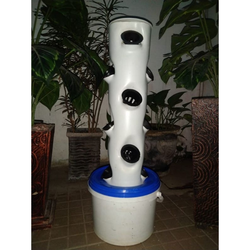 Jual PAKET POT TOWER VERTIKAL HIDROPONIK MINI FULLSET LENGKAP | Shopee ...
