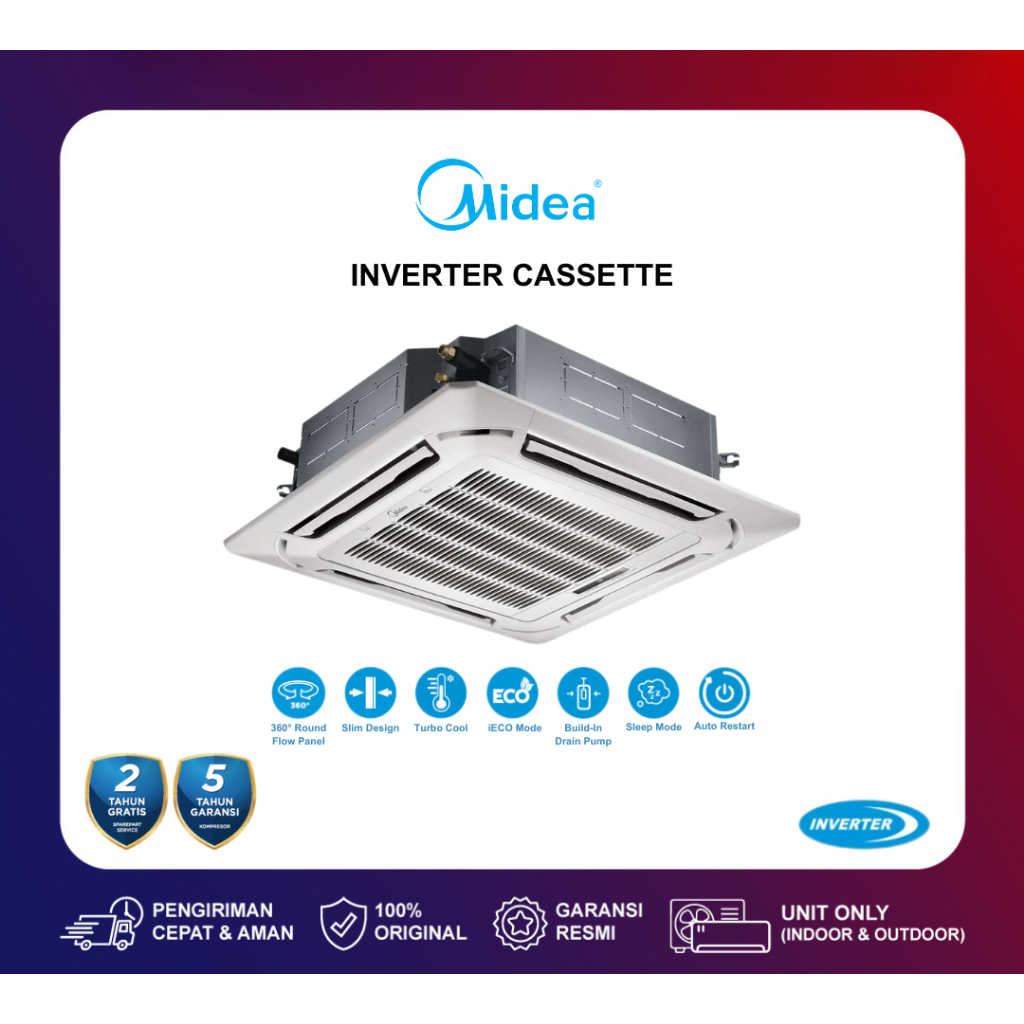 Jual MIDEA AC Cassette MCD-48CRDN 5 PK Inverter | Shopee Indonesia
