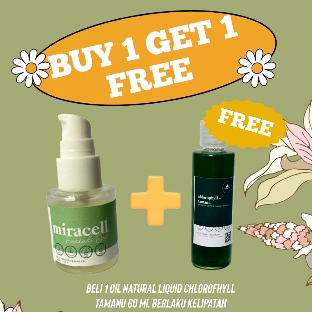 Jual (FREE CHLOROPHYII TAMANU LIQUID 60ML) MIRACELL FACIAL OIL by ...