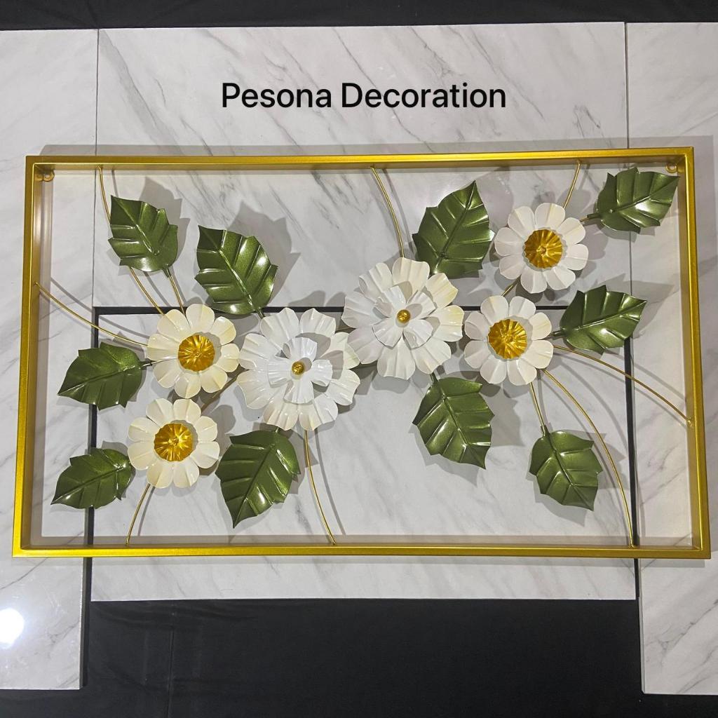 Jual Wall Decor Besi Pesona White Rose Big Frame / Wall Decor Pesona ...