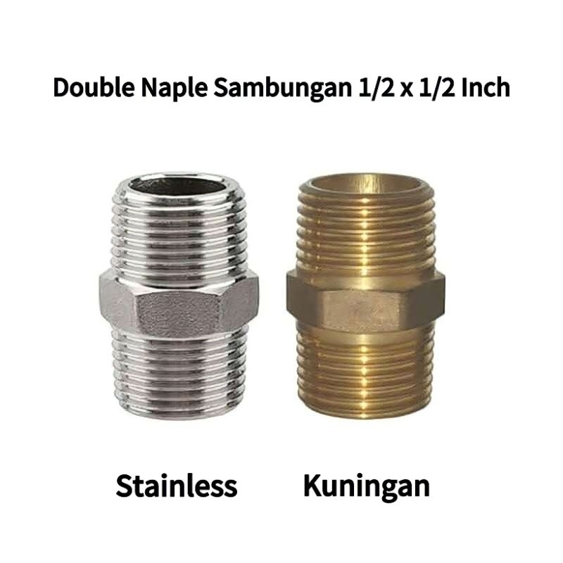 Jual Double Nepel Sambungan 1/2 × 1/2 Inch | Shopee Indonesia