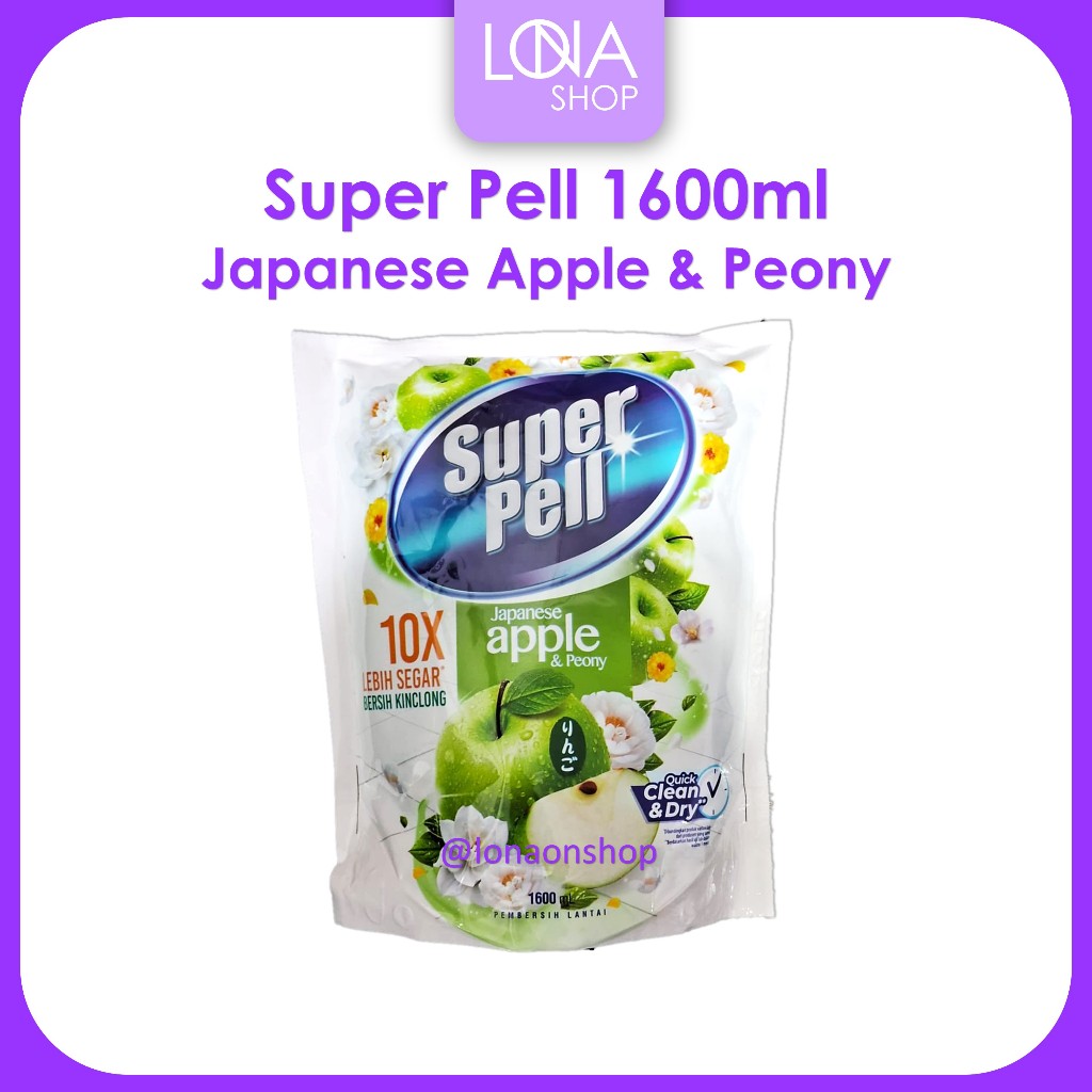 Jual Super Pell Japanese Apple & Peony 1600 ml / Superpell Obat Sabun Pel Pembersih Lantai ...