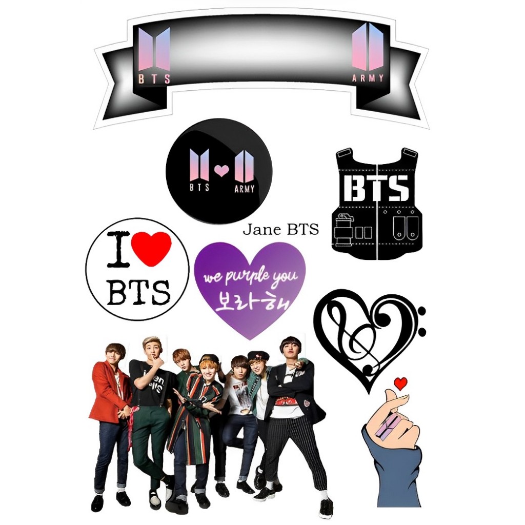 Jual Topper BTS / Topper ARMY BTS / Tambah Nama / Hiasan CAKE ULTAH ...