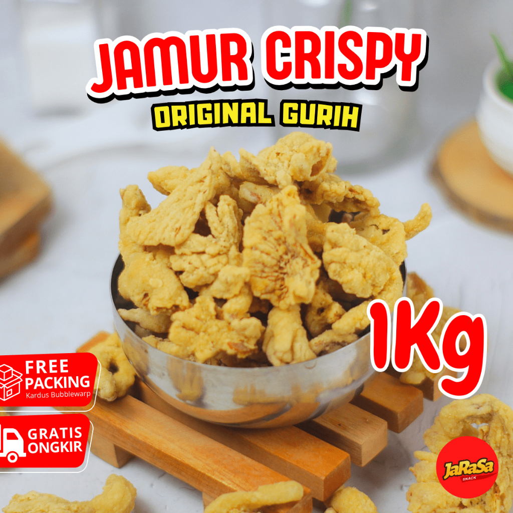 Jual KERIPIK JAMUR CRISPY ORIGINAL 1KG CEMILAN SNACK | Shopee Indonesia