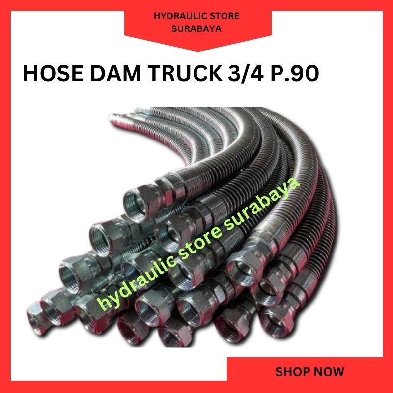 Jual Hose Dam Truk Hydraulic Hose Dump Truck 3/4 90cm Lurus-Belok ...