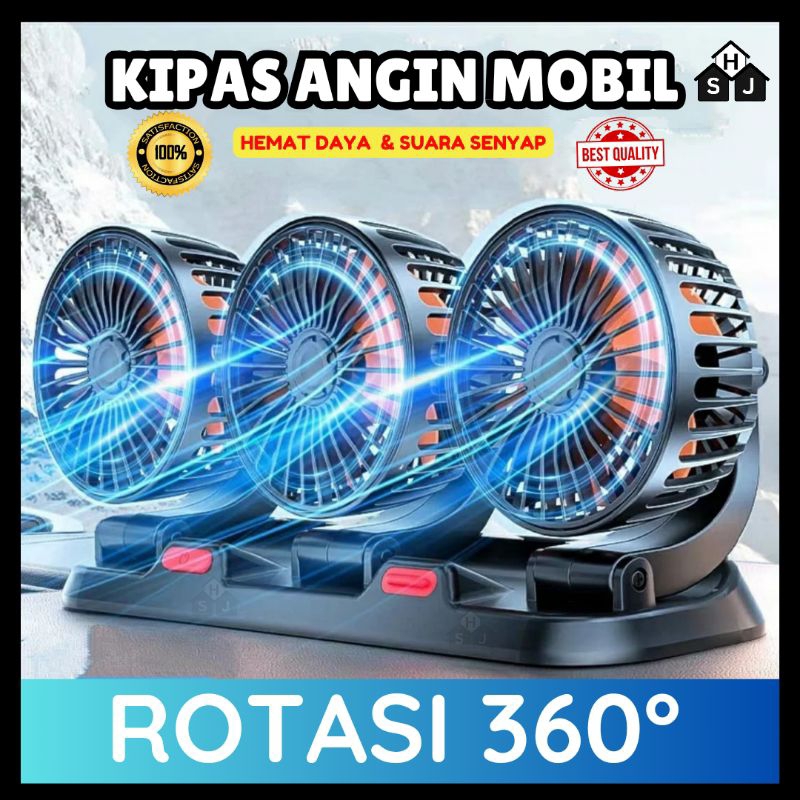Jual Kipas Angin Mobil 3 Kepala 12V/24V / Kipas Pendingin Mobil Truck ...