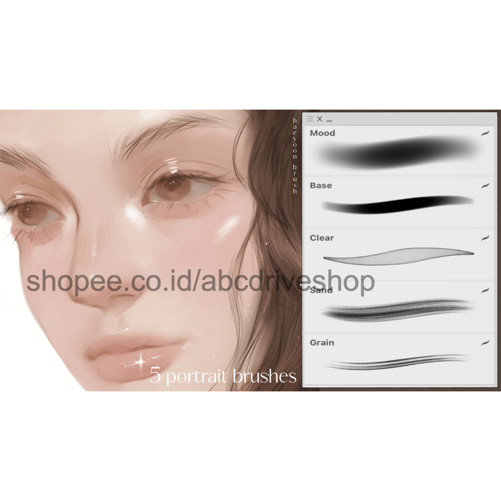 Jual Procreate Brush - Mini Portrait Brush Set (5) for Procreate ...