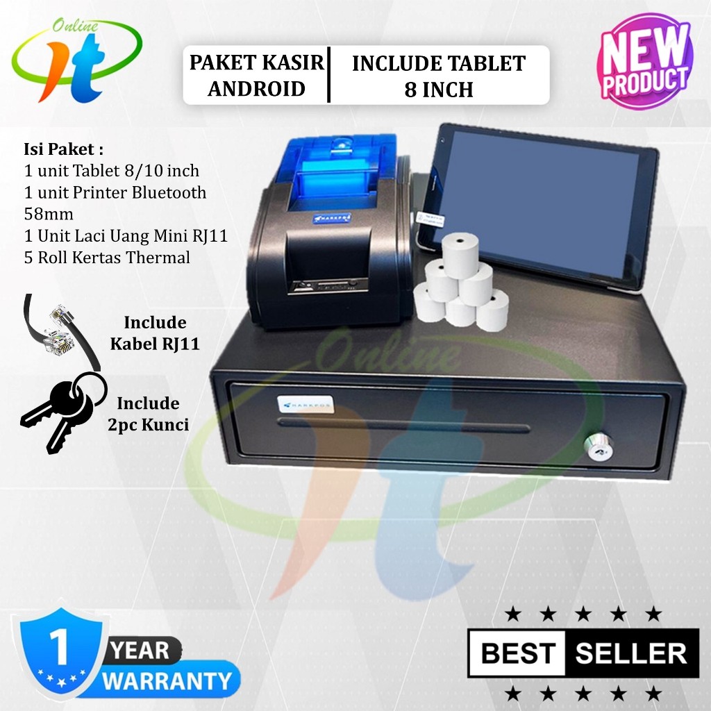 Jual Paket Kasir Android Advan A10 Printer Bluetooth 58mm RPP02N Laci ...