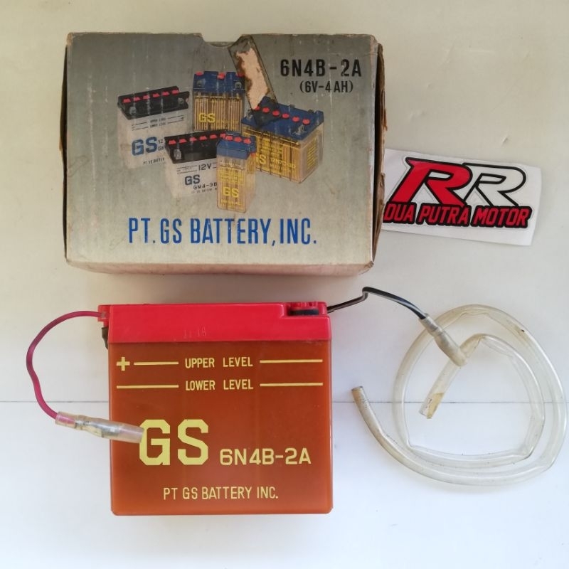 Jual accu acu aki battery motor 6N4B 2A 6 volt original ori GS yamaha dt100 dt125 dt 100 125 ...