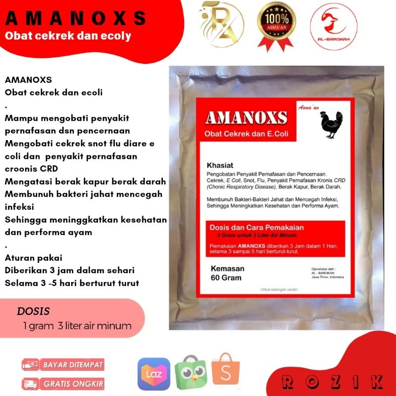 Jual Amanox obat cekrek e coli berak darah dan saluran pernafasan ...