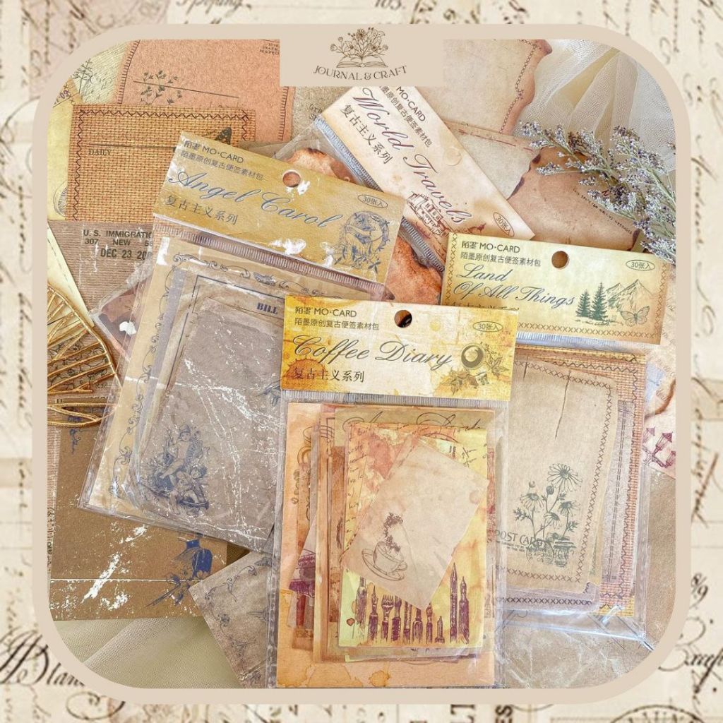 Jual JournalandCraft 30pcs Paper Vintage Kertas Scrapbook Old Vintage ...
