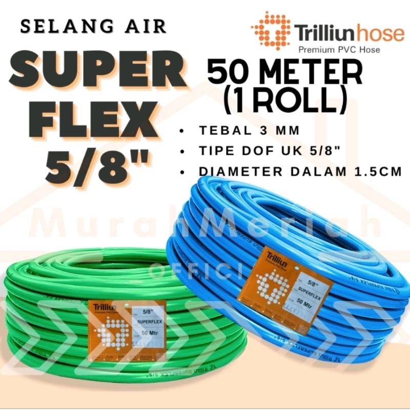 Jual SELANG TRILLIUN SUPERFLEX METALLIC 5/8 INCH TAMAN ( 1 ROLL = 50 METER ) | Shopee Indonesia