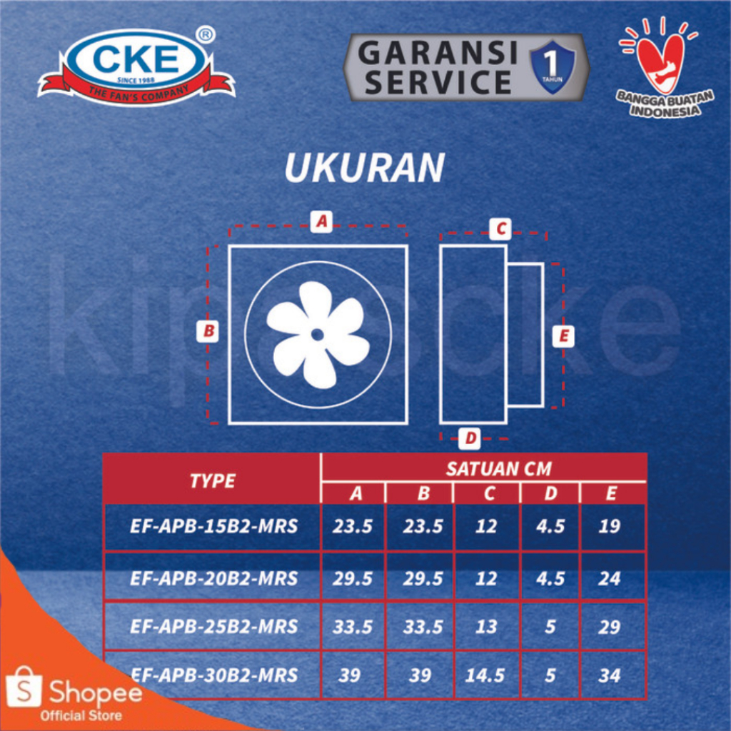 Jual CKE Wall Exhaust Fan EF-APB-25B2-MRS ukuran 10 Inch Kipas Angin ...