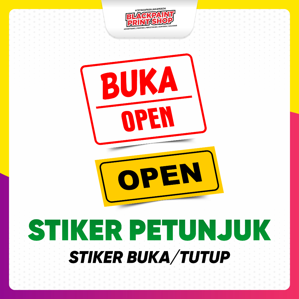 Jual Stiker Open Close / Stiker Buka Tutup | Shopee Indonesia