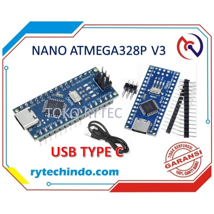 Jual Arduino Nano V3 Atmega328P USB Type C With Cable Compatible | Shopee Indonesia