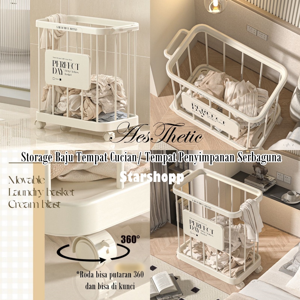 Jual Laundry Basket Stainless Steel Rak Keranjang Baju Kotor Keranjang ...