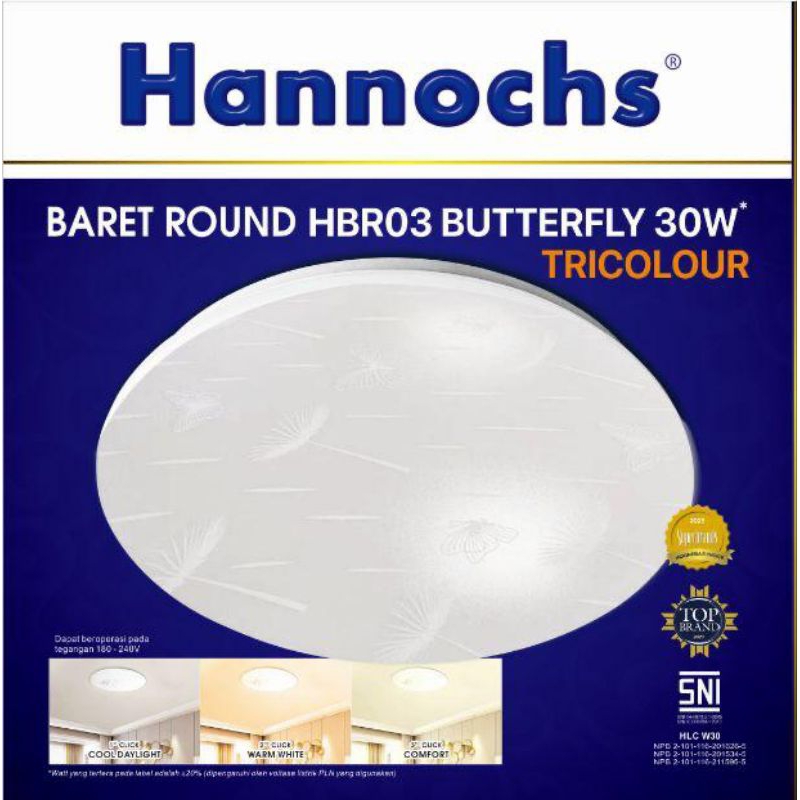 Jual Hannochs Lampu Downlight LED Baret Round HBR03 Butterfly 30W ...