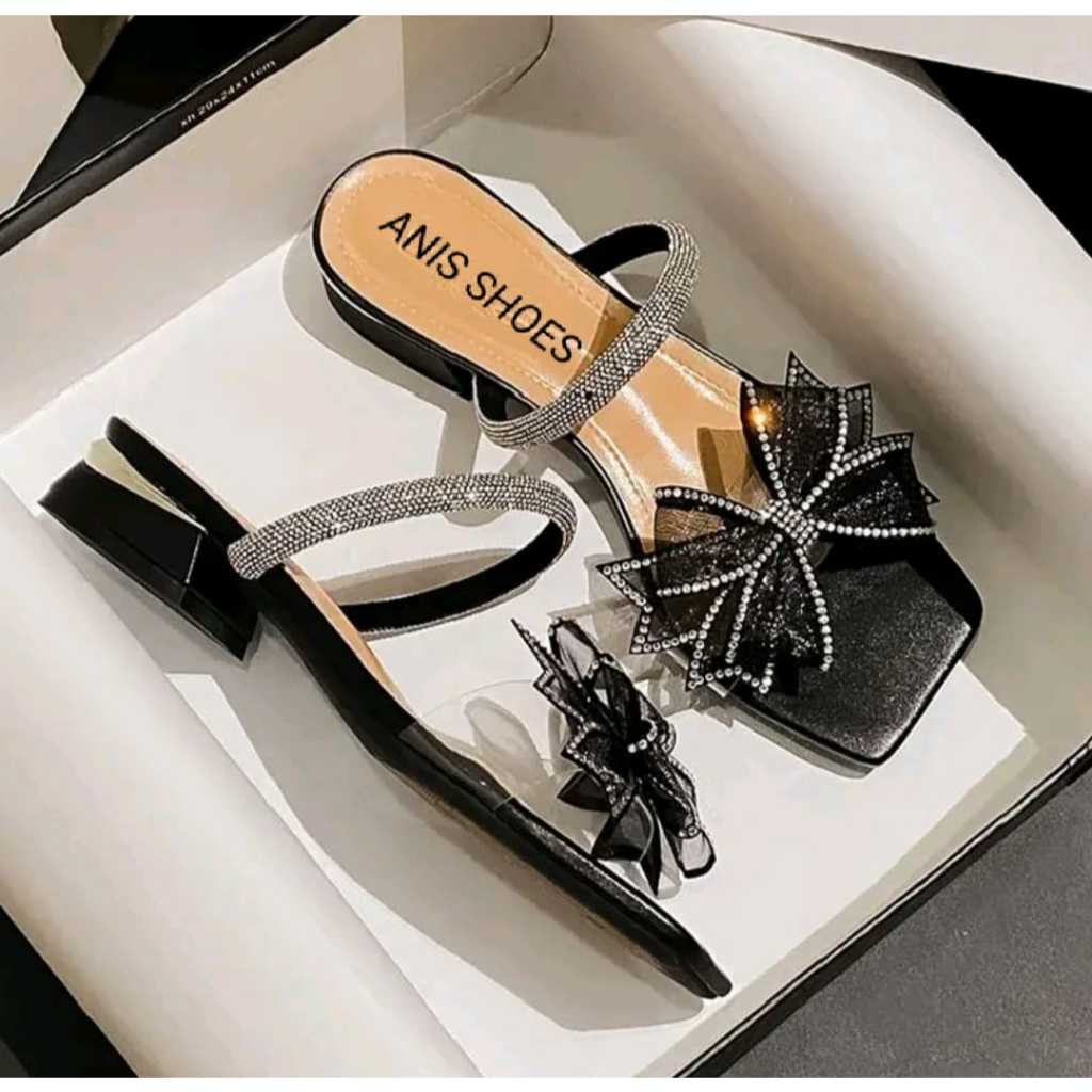 Jual Sendal High Heels Wanita Hak 3 cm kekinian model kepang sandal ...