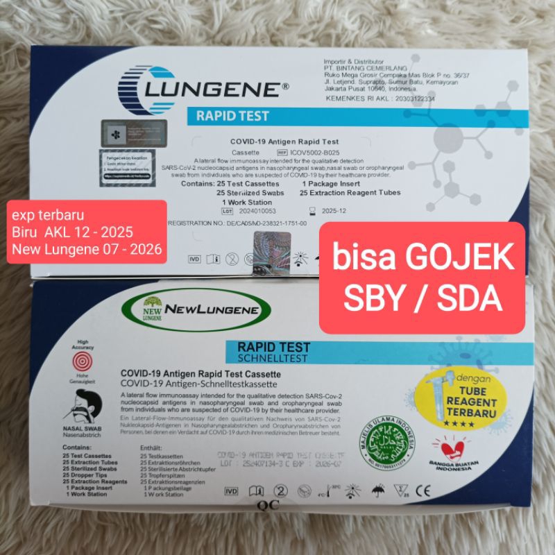 Jual Lungene Biru AKL swab antigen / New Lungene AKD / Rapid test / Box ...