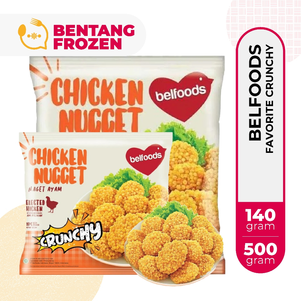 Jual Belfoods Favorite Nugget Crunchy 140-500gr / Nugget Ayam / Chicken ...