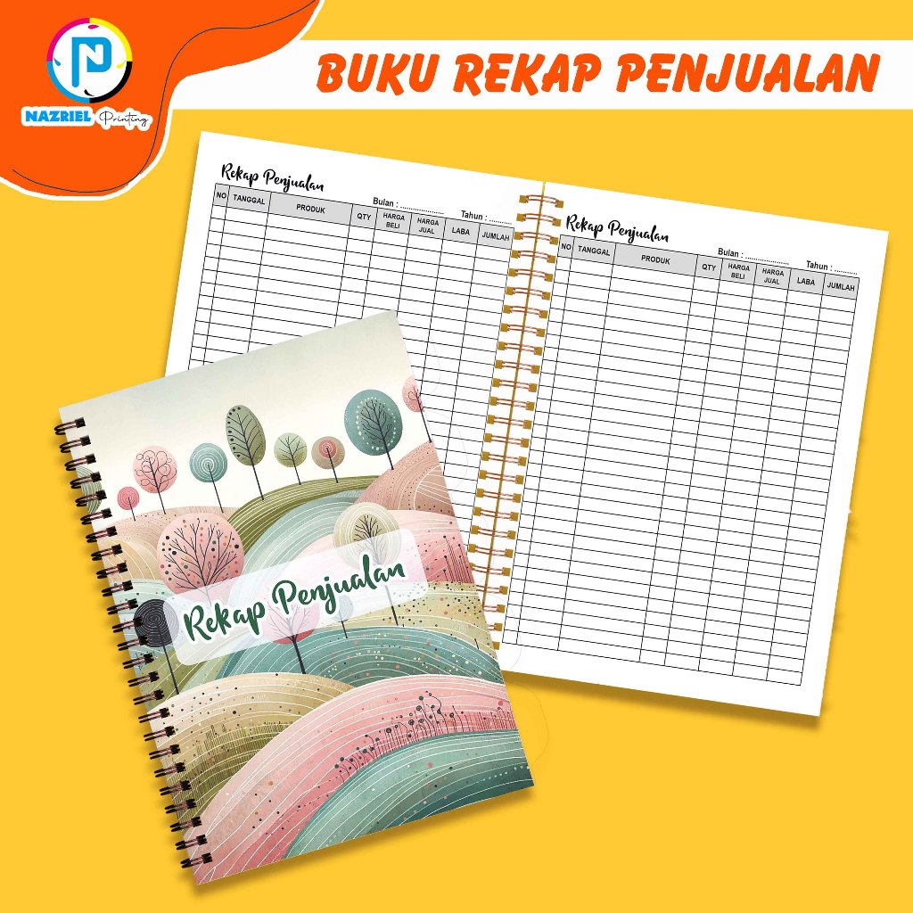 Jual (NON CUSTOM) POTRAIT Buku Rekap Penjualan A5 Jilid Spiral Tabel BW ...