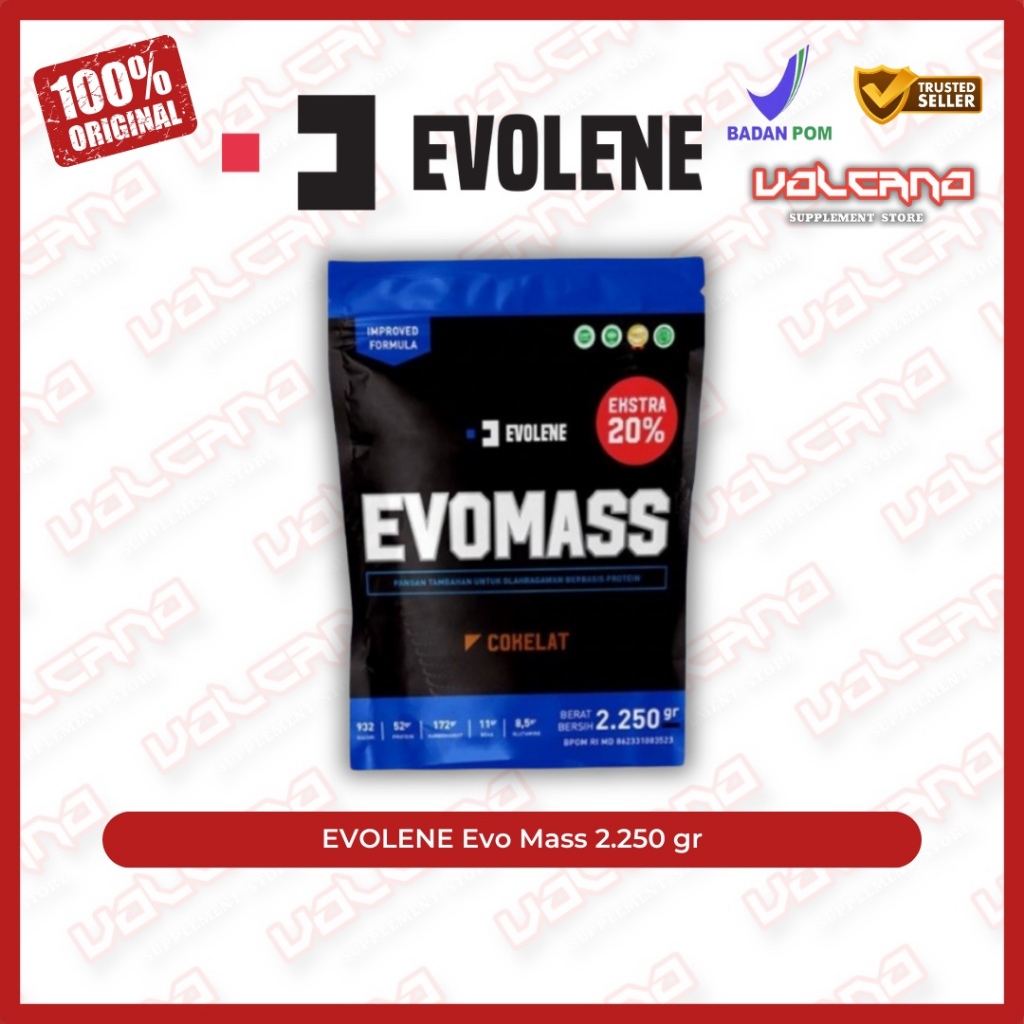 Jual Evolene Evo Mass Gainer 2250 gram gr EvoMass 2,25 kilo kg 5 lbs lb ...