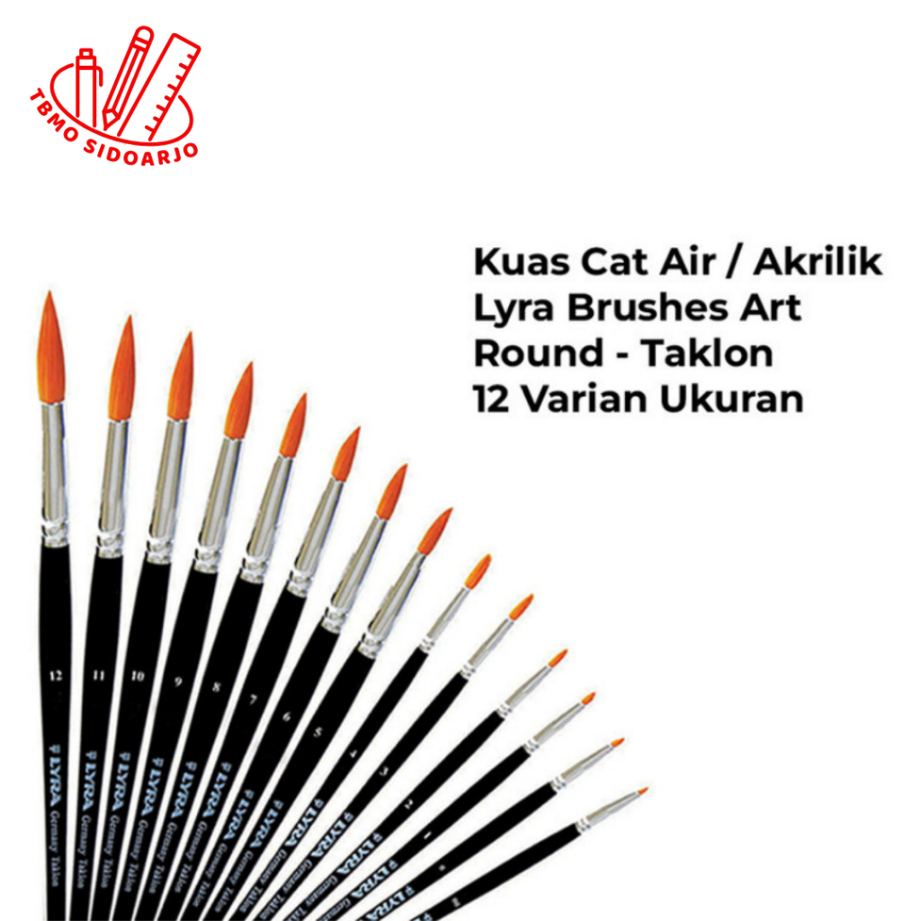 Jual TBMO Kuas Cat Air LYRA Watercolour Brush Round Shape - Pcs ...
