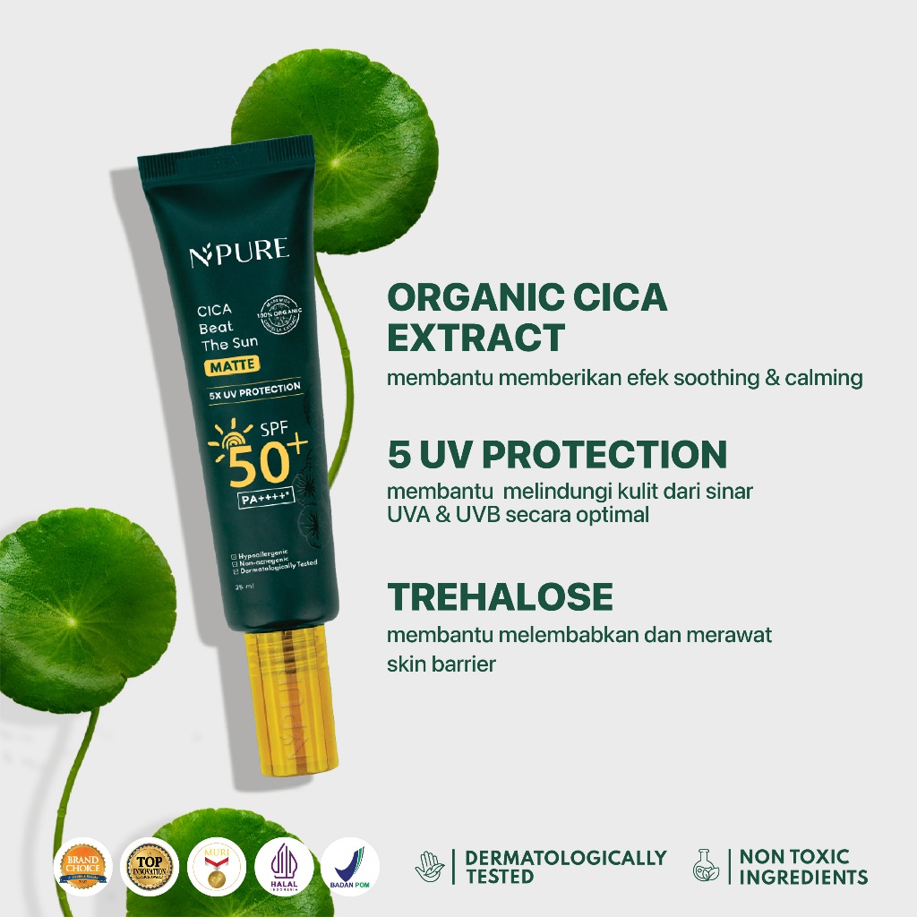 Jual NPURE Bundle Cica Beat The Sun Matte + Cica Beat The Sun Powder ...