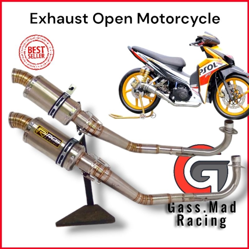 Jual RCB Ekzos Exhaust Open/Ekzos motorcycle Wave100/110/125/Dash/Srl ...