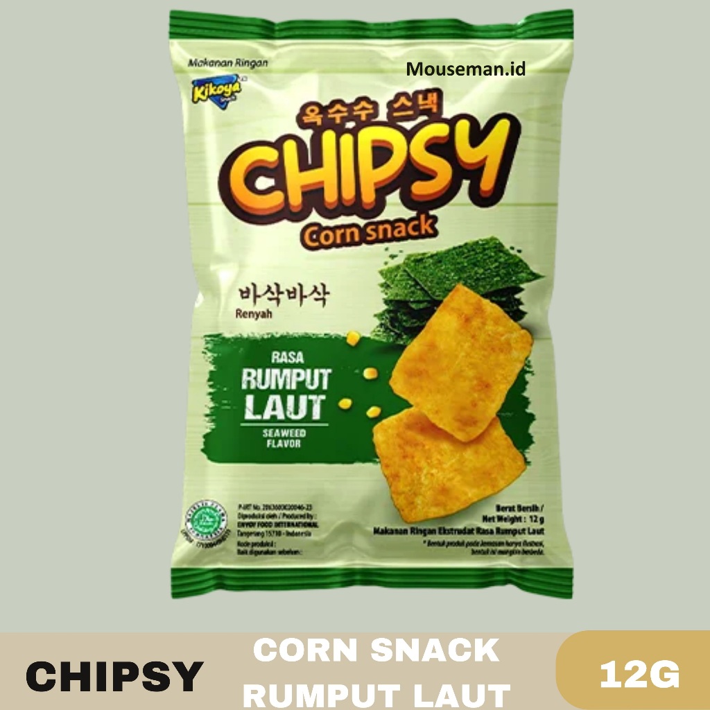 Jual Kikoya Snack CHIPSY Corn Snack Renyah Rasa Rumput Laut SEAWEED ...