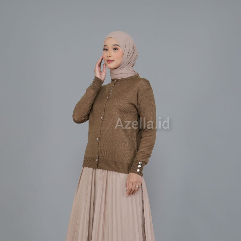 Jual AZL|cardigan inara kardigan rajut polos lengan kancing bahan ...