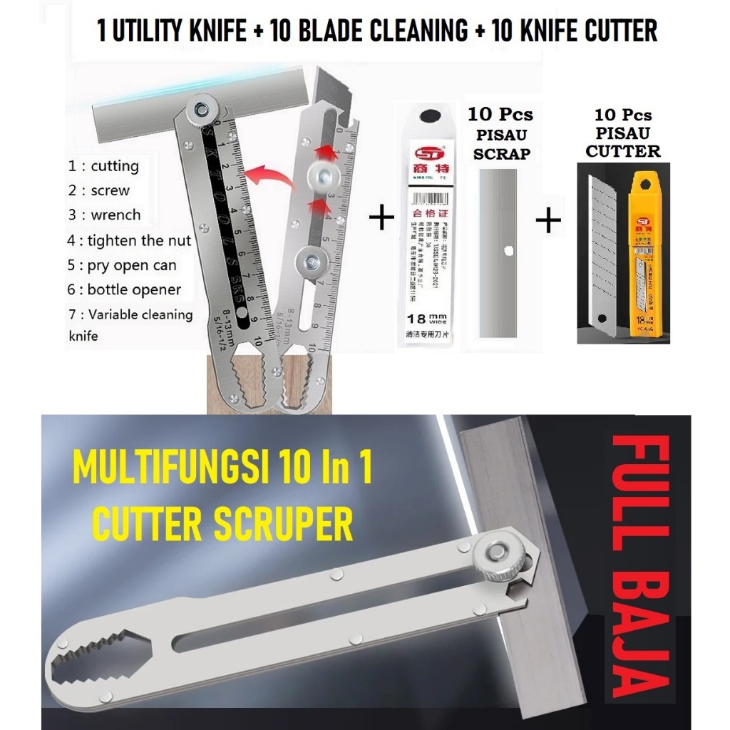 Jual CUTTER MULTIFUNGSI 10 in 1 CUTTER SCRAPER CUTTER KAPI CUTTER KAPE ...