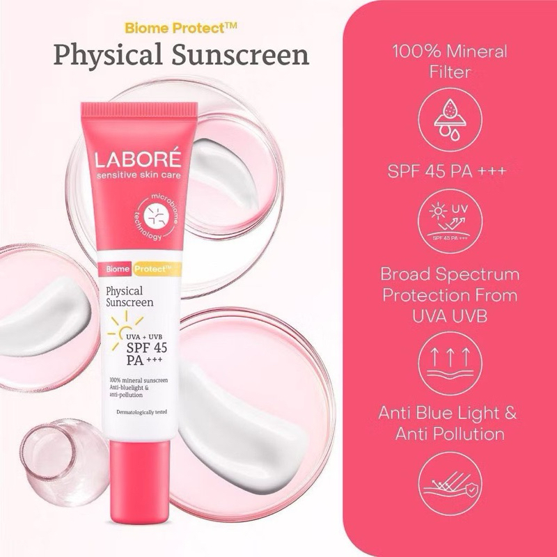 Jual LABORE PHYSICAL SUNSCREEN SPF 45 PA+++ UVA+UVB | Shopee Indonesia