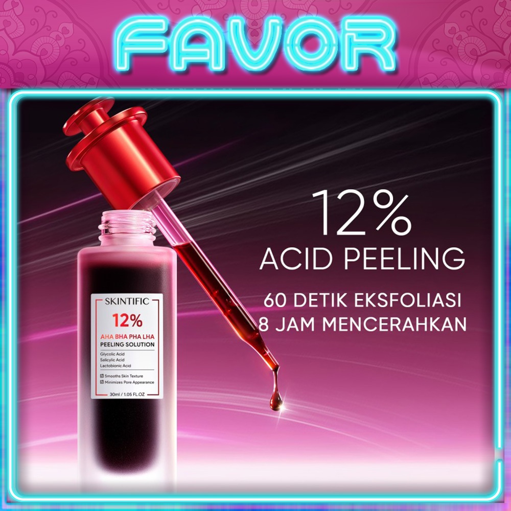 Jual SKINTIFIC 12% AHA BHA PHA LHA Peeling Solution 30ml | Serum ...