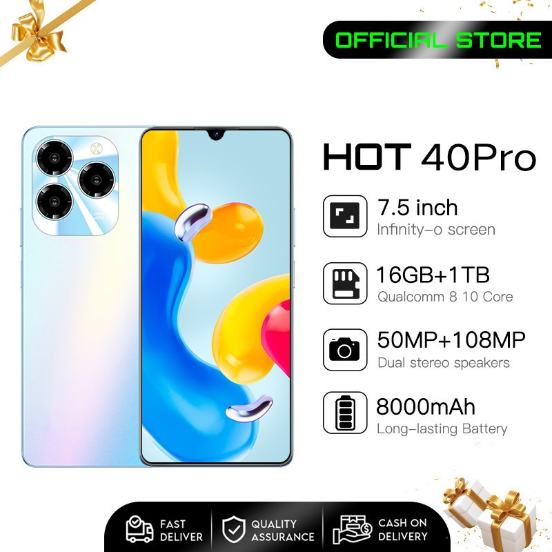 Jual 【2024 HP NEW】Handphone Hot 40 Pro Original 7.5inci HP murah cuci ...