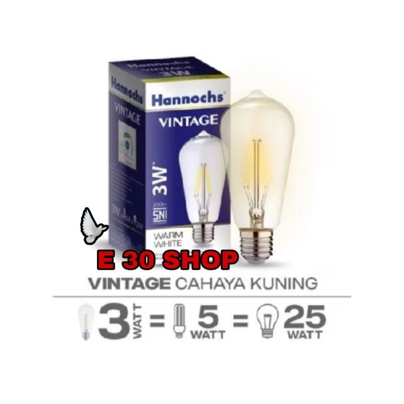 Jual Lampu LED Filament Vintage 3 Watt Cahaya Kuning Vintage Clear ...