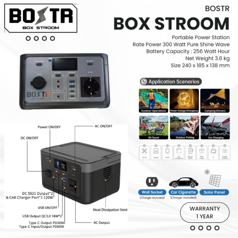 Jual Portabel Power Station BOX STROOM BS - S300P Genset | Shopee Indonesia
