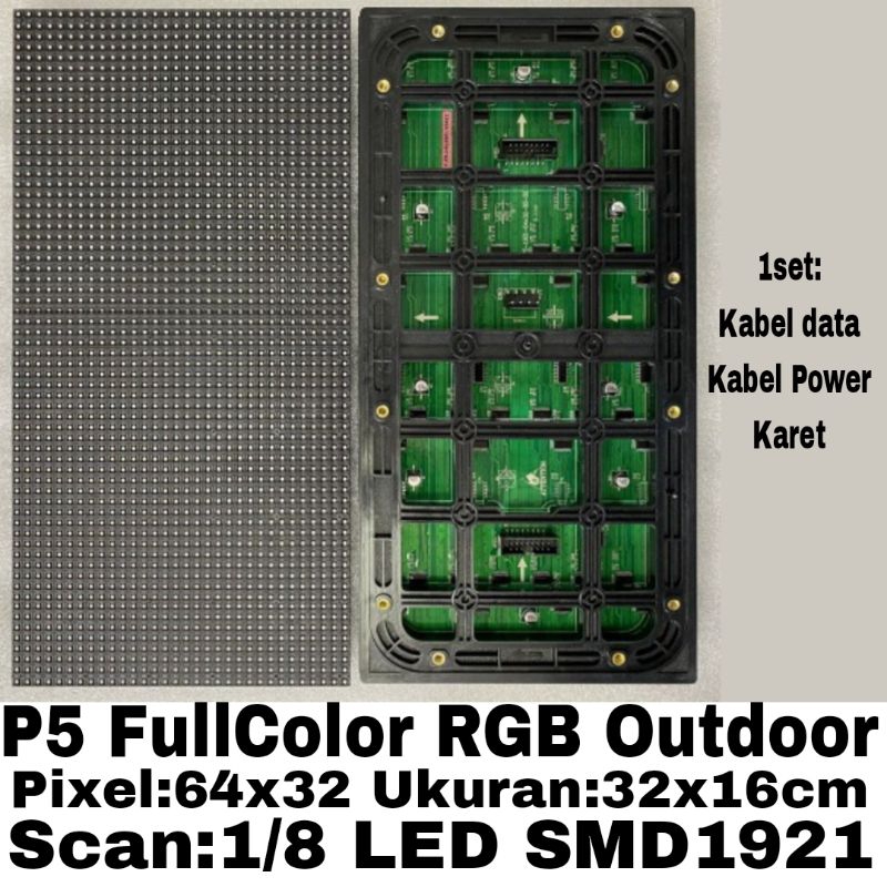 Jual Modul LED P5 SMD RGB Full Color Outdoor 32x16cm SMD1921 | Shopee ...