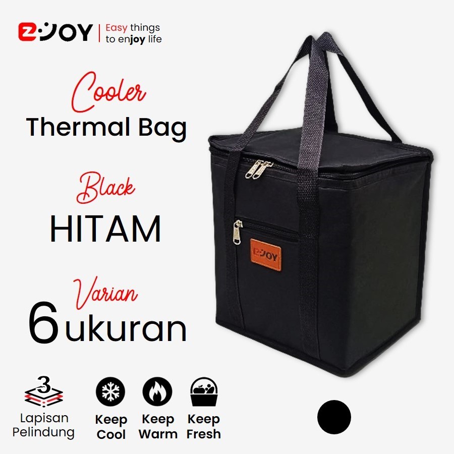 Jual Thermal Cooler Bag HITAM / Tas Penyimpanan makanan Serbaguna ...