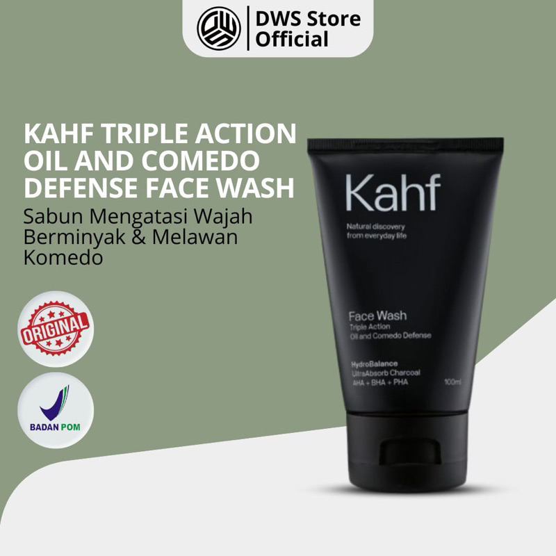 Jual Kahf Triple Action Oil and Comedo Defense Face Wash 100ml - Sabun ...