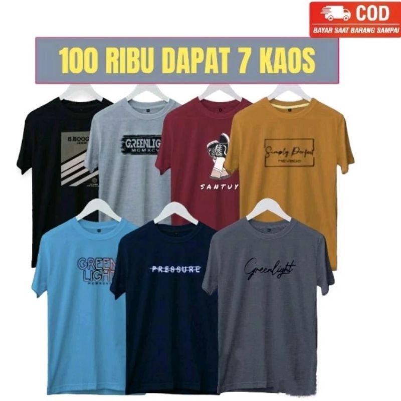Jual 100RB DAPAT 7 KAOS DISTRO HARIAN UKURAN DEWASA | Shopee Indonesia
