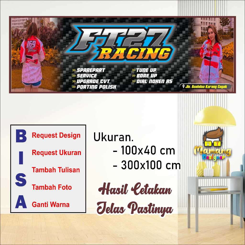 Jual Cetak Spanduk Banner Bengkel Motor Racing dengan Custom Foto bb ...