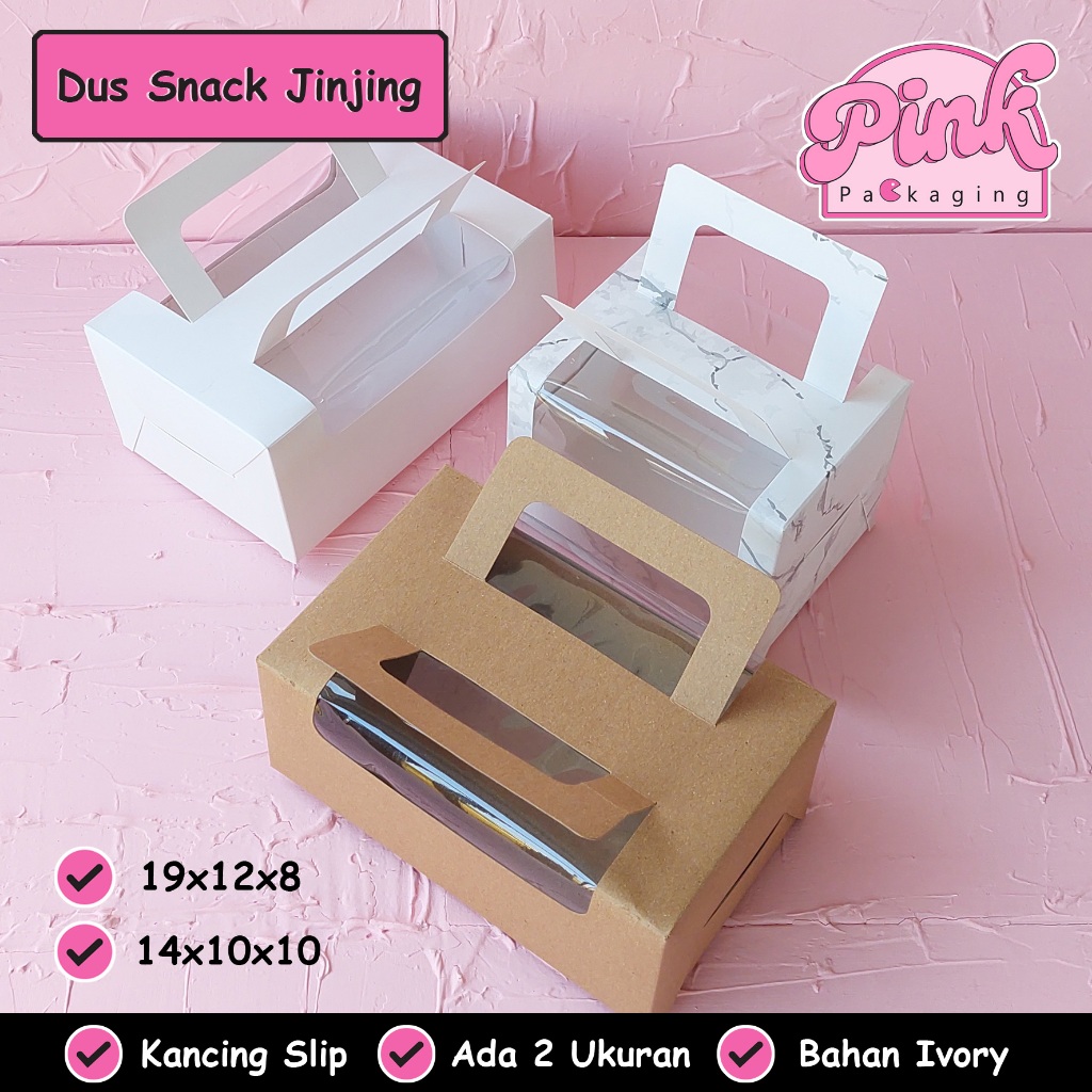 Jual Dus Box Snack Jinjing Ivory & Kraft Laminasi Packaging Kue Cake ...