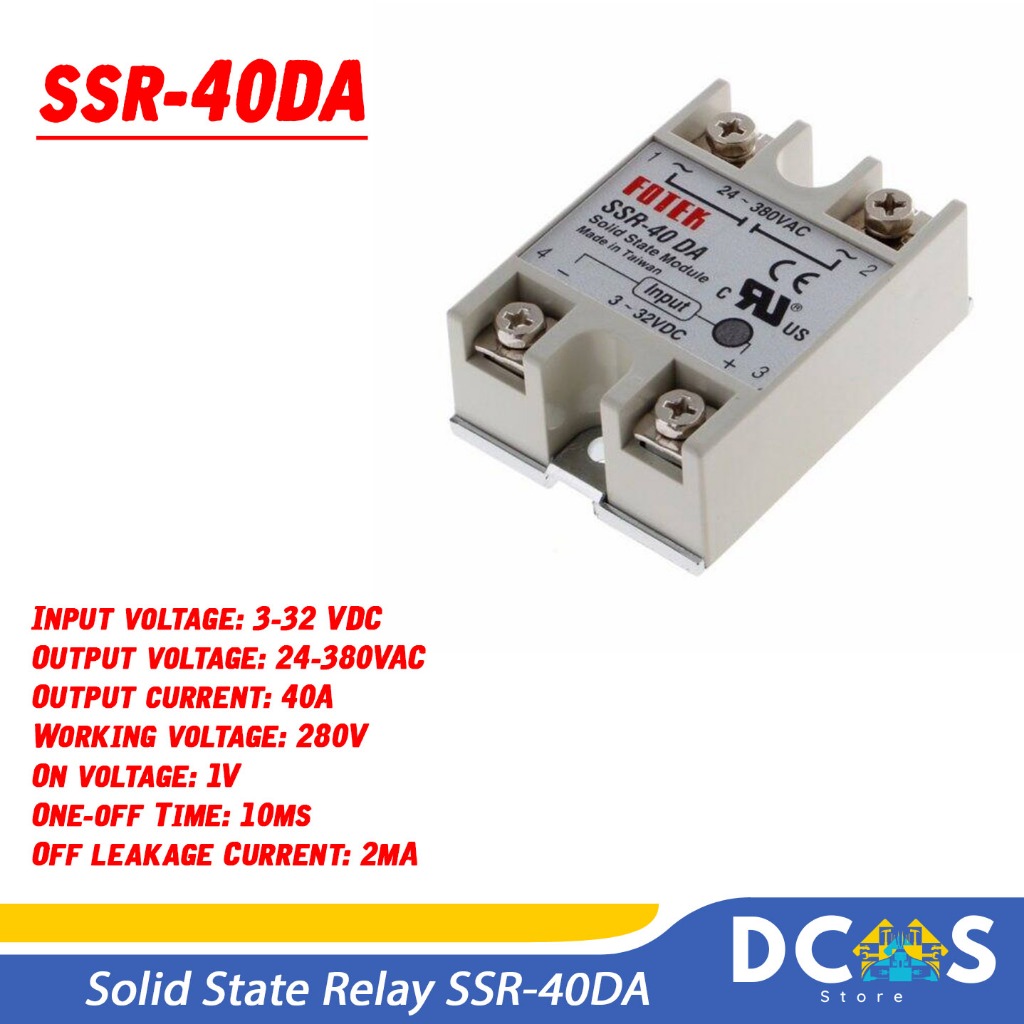 Jual Solid State Relay SSR-40DA AC Control AC Single Phase - 40A DC to AC | Shopee Indonesia