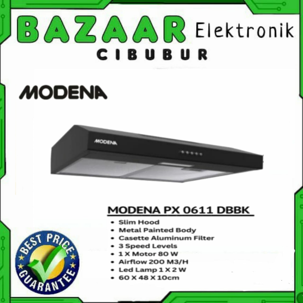 Jual Modena Cooker Hood Slim PX 0611 DBBK / PX0611DBBK 60cm | Shopee Indonesia