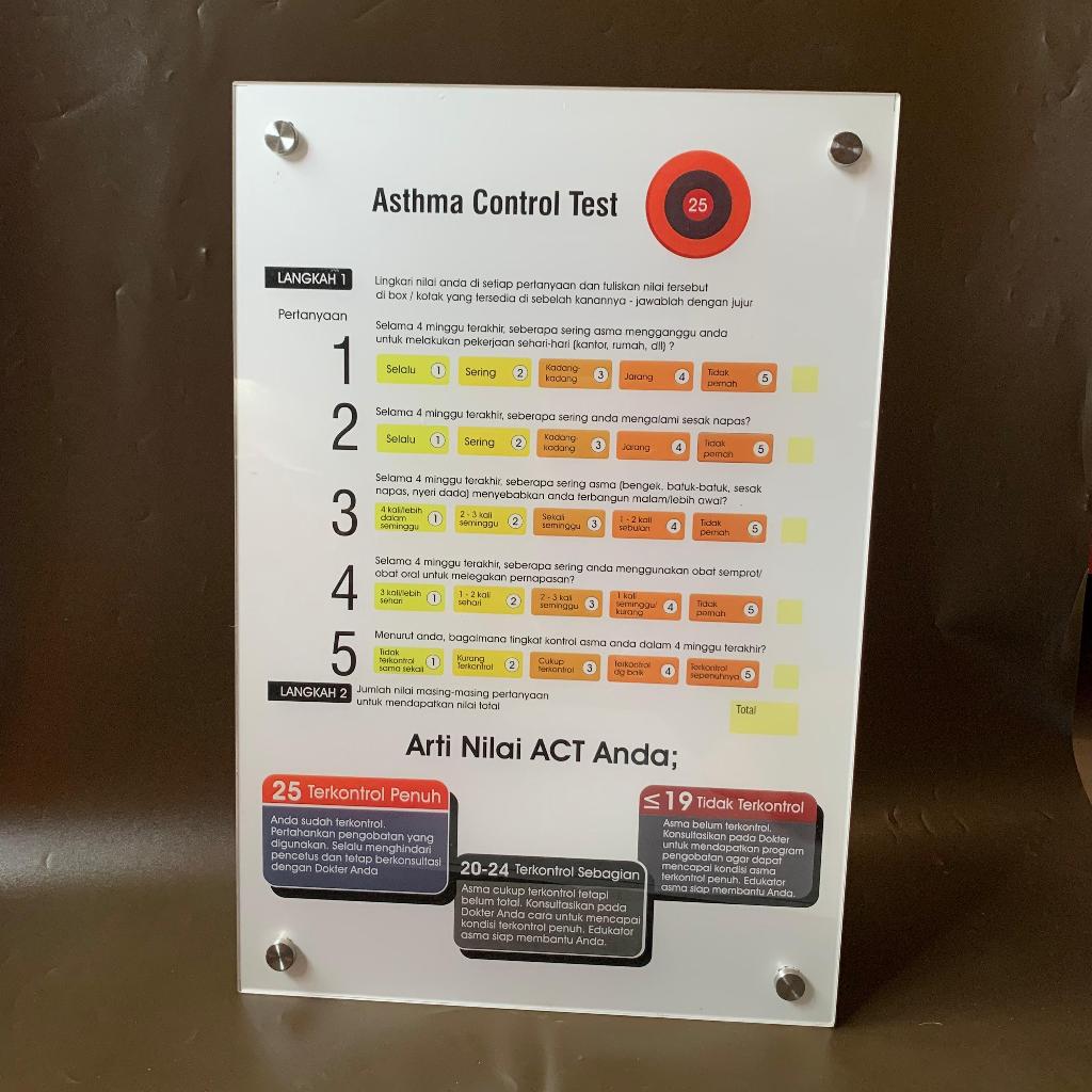 Jual Poster Akrilik ACT | Papan Akrilik Asthma Control Test | Akrilik ...